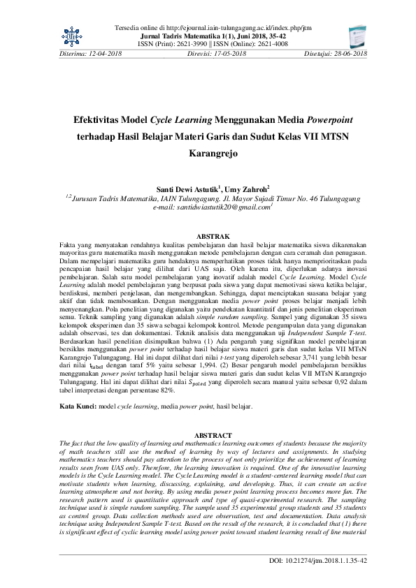 (PDF) Efektivitas Model Cycle Learning Menggunakan Media Powerpoint