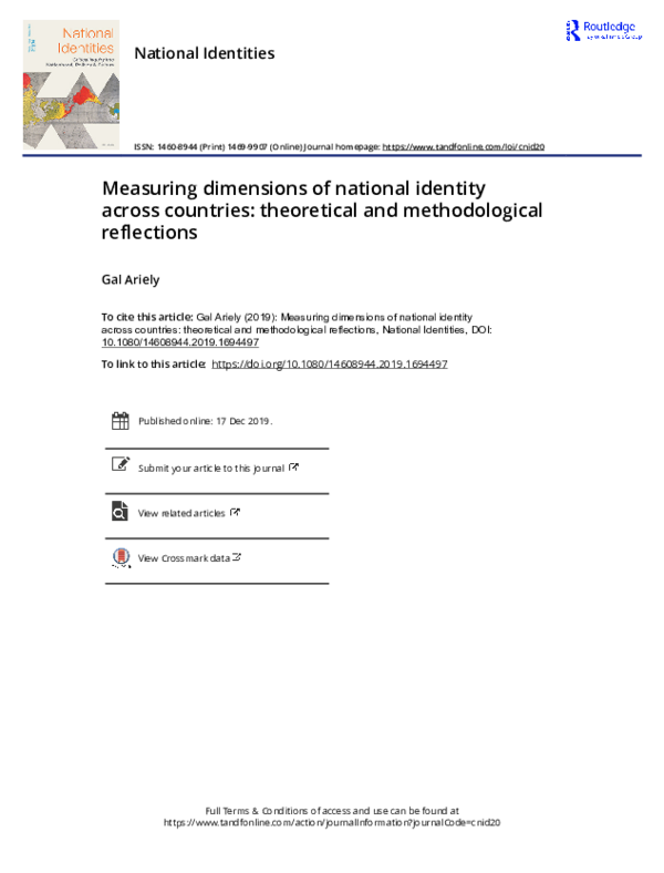 (PDF) National Identities Measuring dimensions of national identity ...