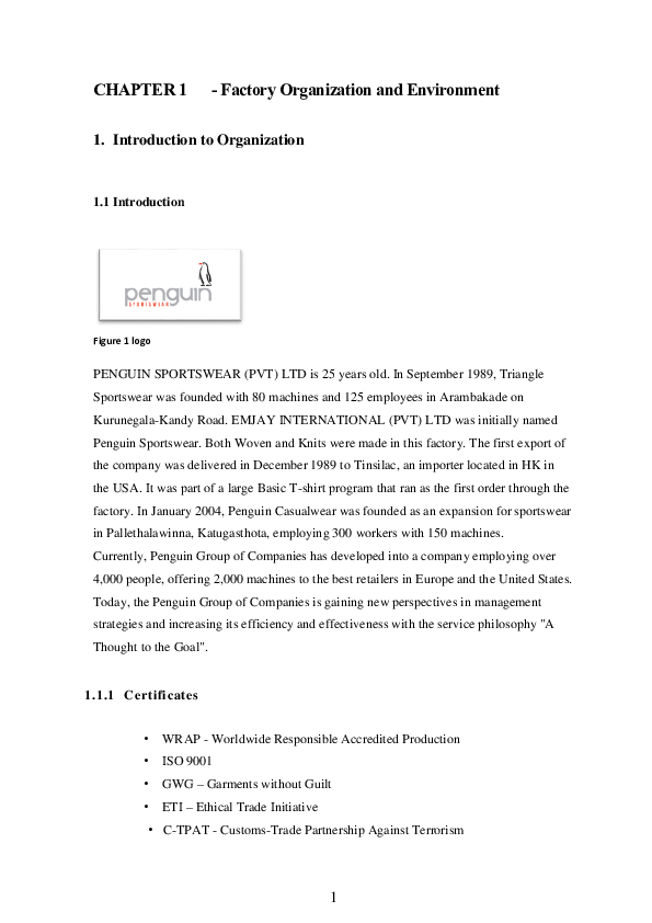 (PDF) overall training report - garment industry