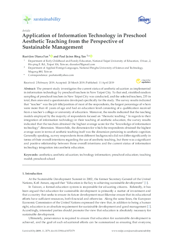 (PDF) Application of Information Technology in Preschool Aesthetic ...