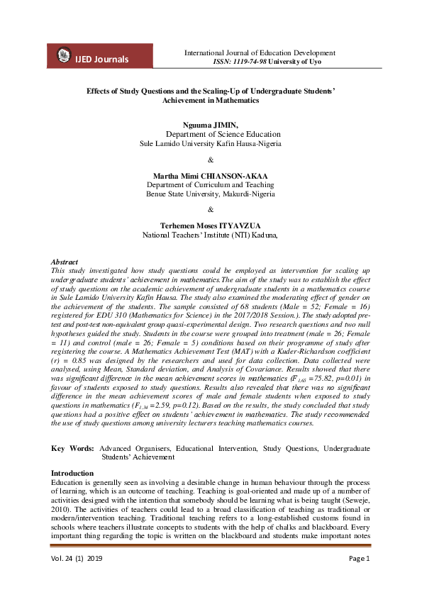 (PDF) IJED Journals International Journal of Education Development ...