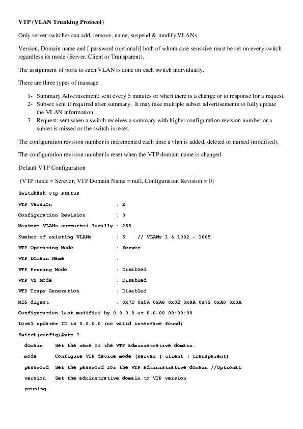(DOC) VTP (VLAN Trunking Protocol | Atheel Saadi - Academia.edu