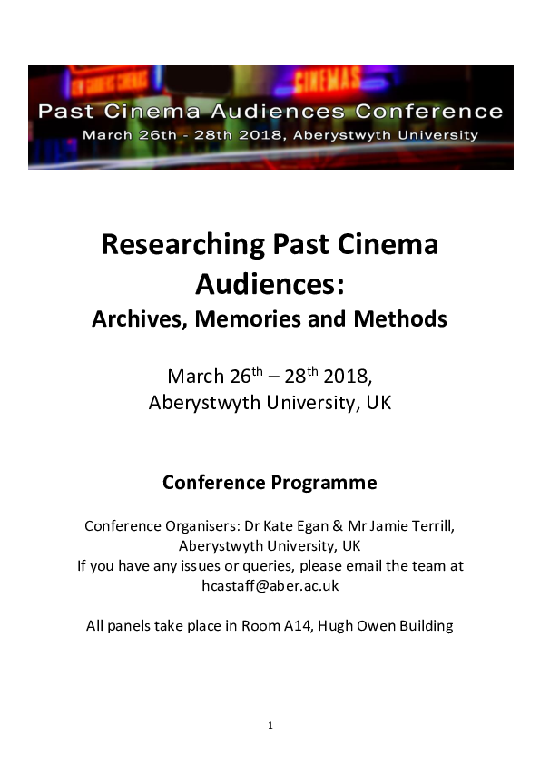 (PDF) "Researching Past Cinema Audiences: Archives, Memories and ...