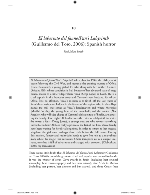 (PDF) El laberinto del fauno/Pan's Labyrinth: Spanish Horror