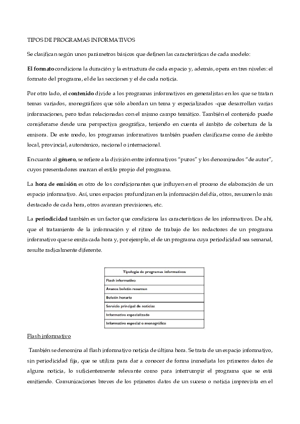 (PDF) TIPOS DE PROGRAMAS INFORMATIVOS
