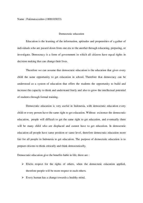 (DOC) Democratic education