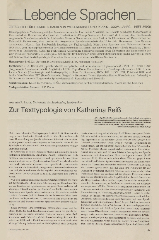 (PDF) Zur Texttypologie von Katharina Reiß