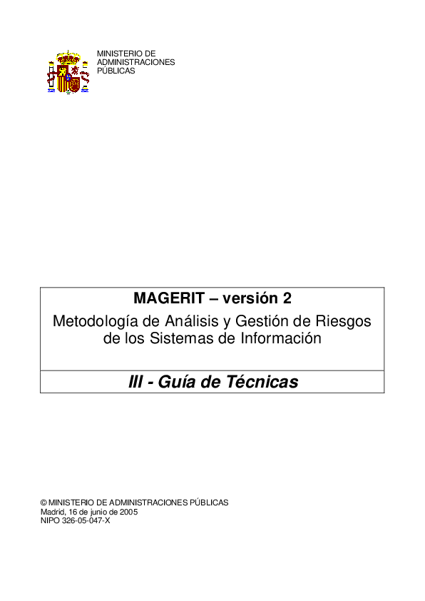 (PDF) MAGERIT -versión 2 Metodología de Análisis y Gestión de Riesgos ...