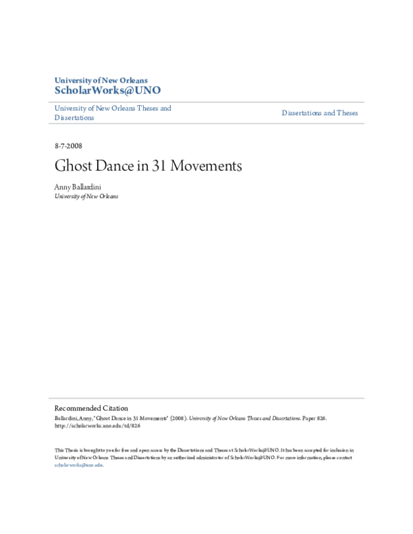 (PDF) Ghost Dance in 31 Movements