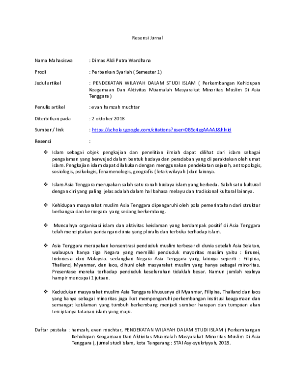 (DOC) Resensi Jurnal