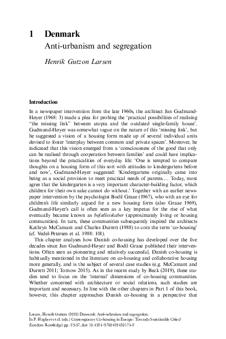 (PDF) Denmark: Anti-urbanism and segregation