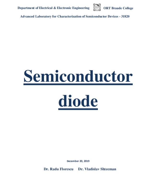 (DOC) Diode lab manual