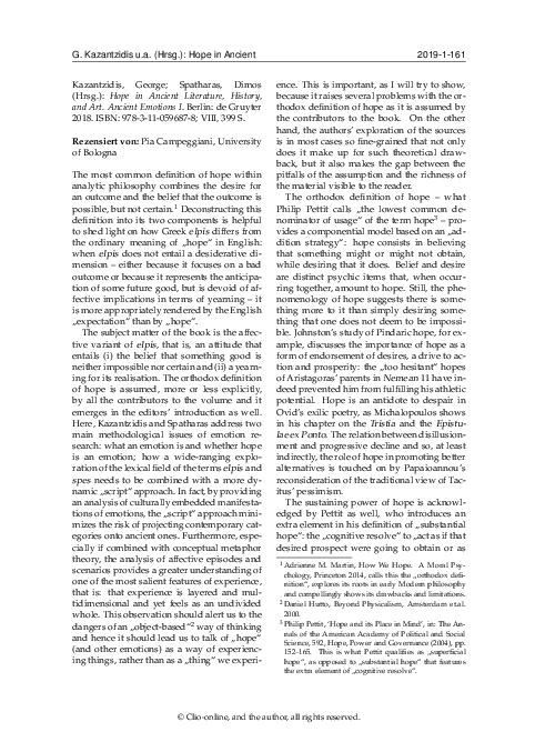 (PDF) Rezension zu: Kazantzidis, George; Spatharas, Dimos (Hrsg.): Hope ...