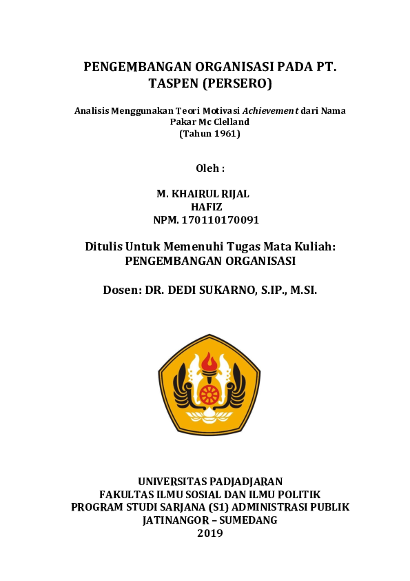 (PDF) PENGEMBANGAN ORGANISASI PADA PT. TASPEN (PERSERO)