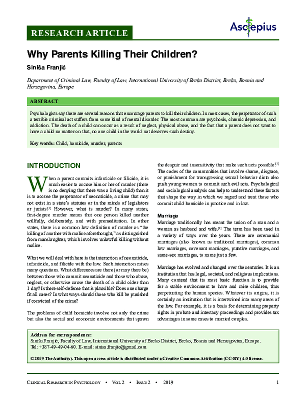 (PDF) Why Parents Killing Their Children
