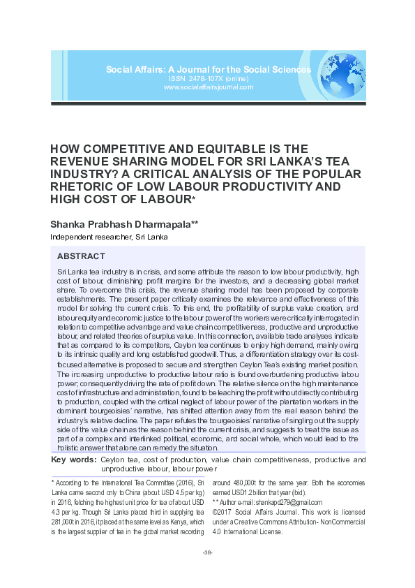 (PDF) HOW COMPETITIVE AND EQUITABLE IS THE REVENUE SHARING MODEL FOR ...