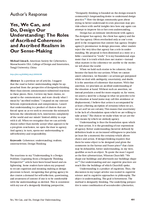 (PDF) Yes, We Can, and Do, Design Our Understanding: The Roles of ...