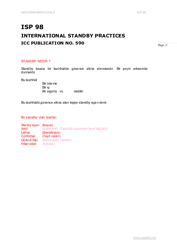 (PDF) ISP 98 INTERNATIONAL STANDBY PRACTICES ICC PUBLICATION NO. 590