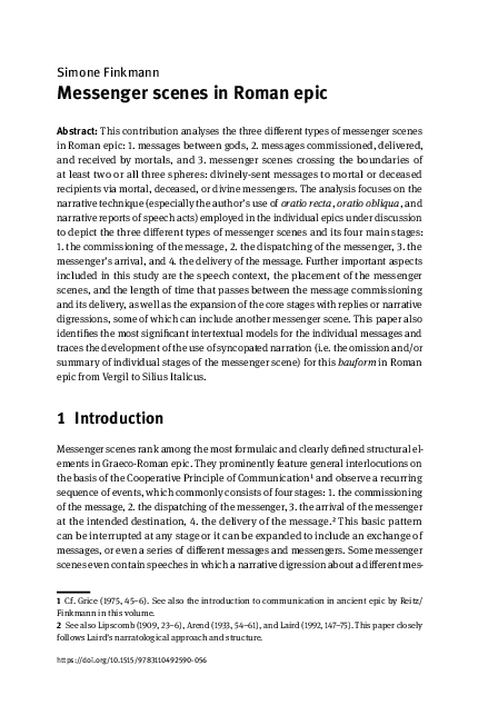(PDF) Messenger Scenes in Roman Epic