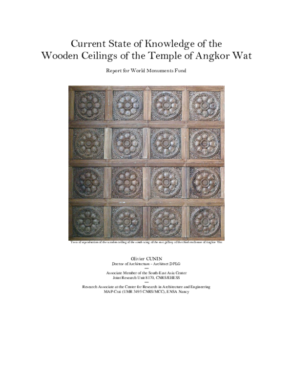 (PDF) Current State of Knowledge of the Wooden Ceilings of the Temple ...