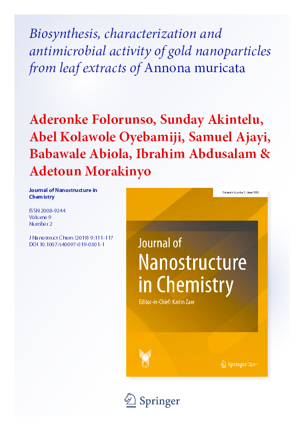 (PDF) Biosynthesis, characterization and antimicrobial activity of gold nanoparticles from leaf ...