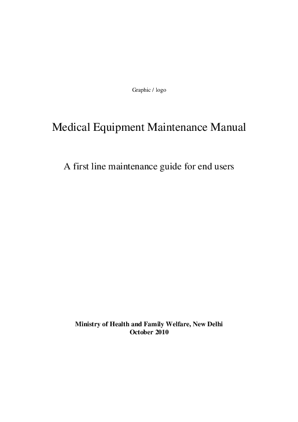 (PDF) Medical Equipment Maintenance Manual A first line maintenance ...