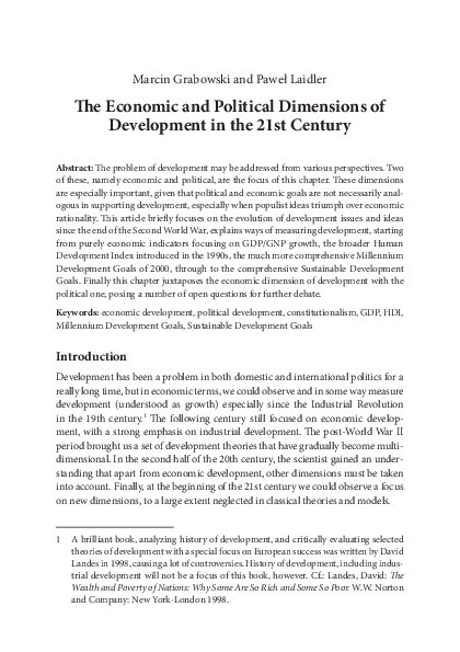 (PDF) The Economic and Political Dimensions of Development in the 21st ...