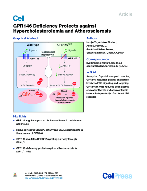 (PDF) GPR146 Deficiency Protects against Hypercholesterolemia and ...