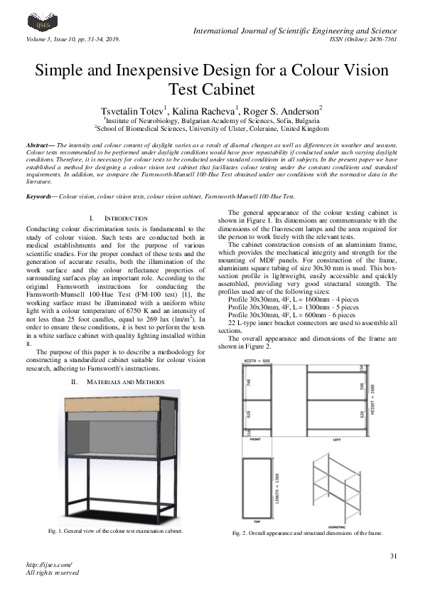 (PDF) Simple and Inexpensive Design for a Colour Vision Test Cabinet