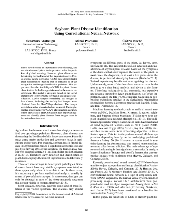 (PDF) Soybean Plant Disease Identification Using Convolutional Neural Network