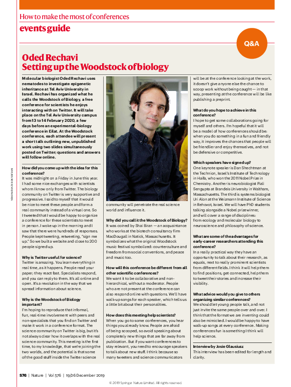 (PDF) An interview with molecular biologist Oded Rechavi of Tel Aviv ...