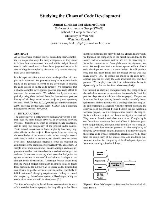 (PDF) Studying the Chaos of Code Development
