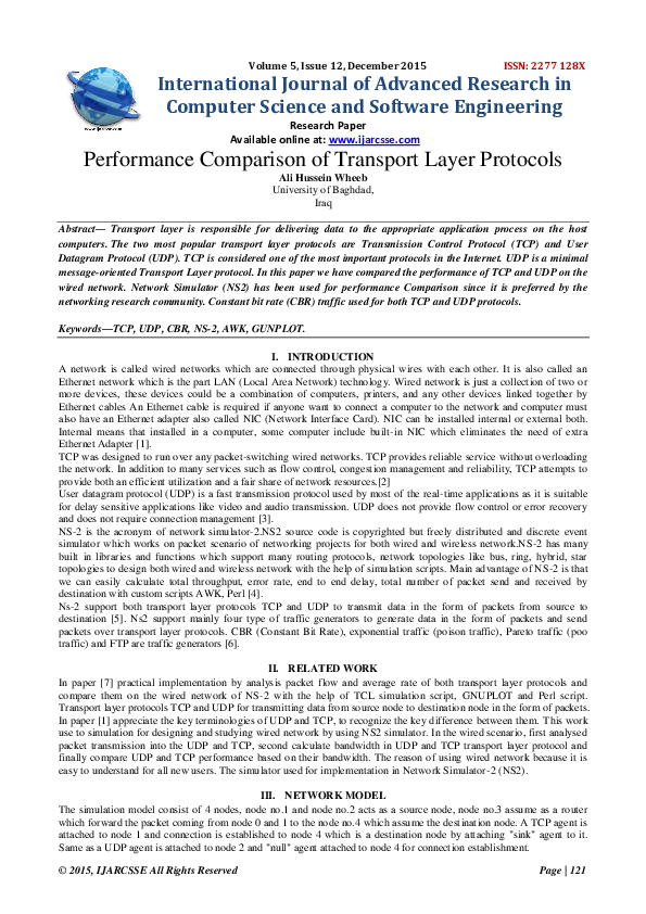 Pdf Performance Comparison Of Transport Layer Protocols