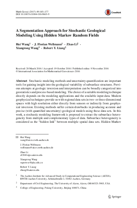 Pdf A Segmentation Approach For Stochastic Geological Modeling Using Hidden Markov Random 2029