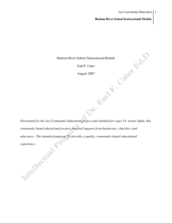 (PDF) Hudson River School Instructional Module