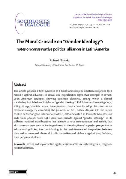 (PDF) The moral crusade on "Gender Ideology": notes on conservative ...