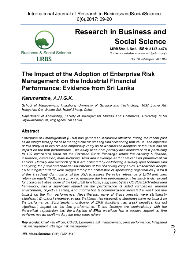 PDF The Impact Of The Adoption Of Enterprise Risk Management Firm Performamce Kingsley pdf-the-impact-of-the-adoption-of-enterprise-risk-management-firm-performamce-kingsley