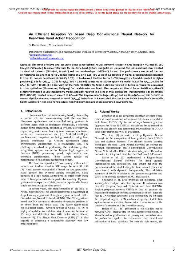 (PDF) An Efficient Inception V2 based Deep Convolutional Neural Network for Real-Time Hand ...