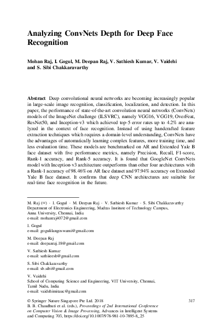 (PDF) Analyzing ConvNets Depth for Deep Face Recognition