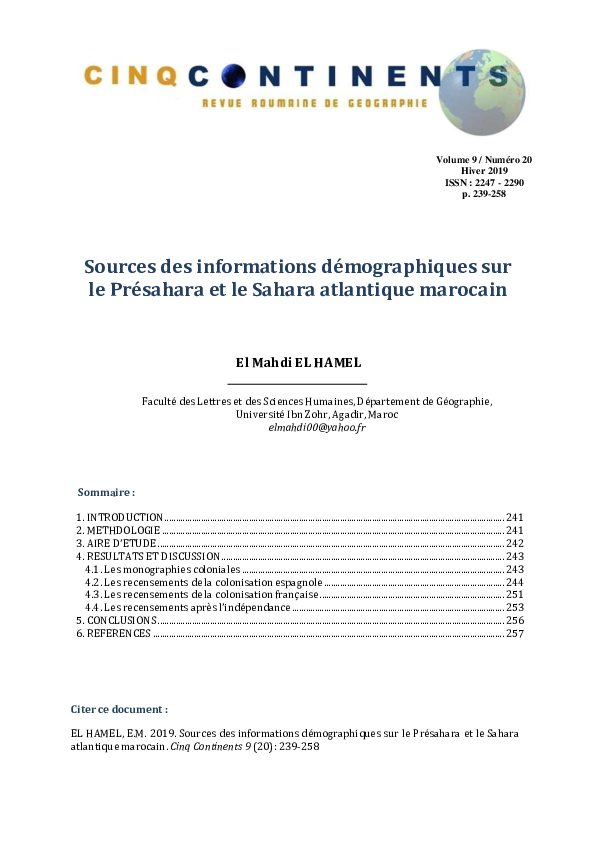 résultat du recensement général de la population et de l'habitat 2014