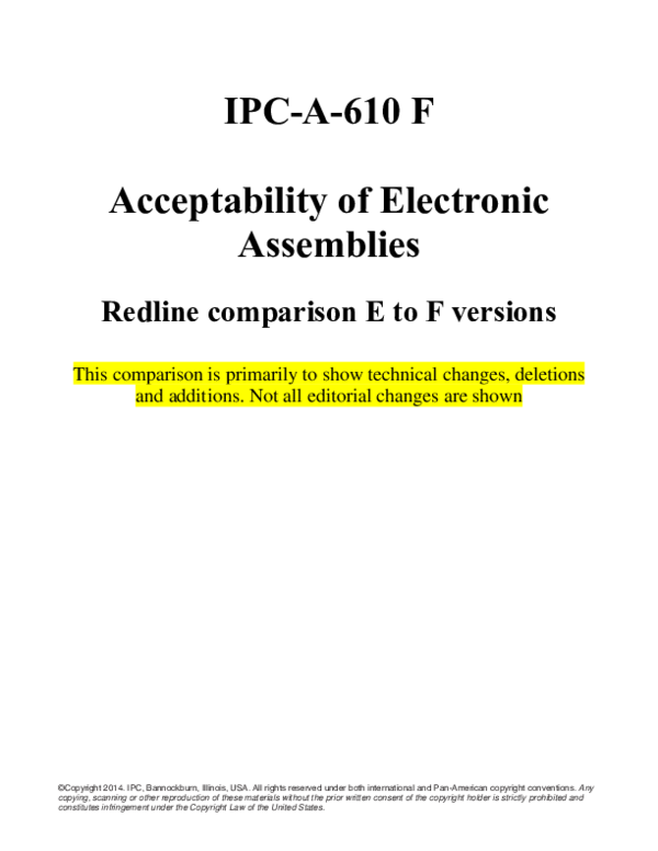 (PDF) IPC-A-610 F Acceptability of Electronic Assemblies Redline ...