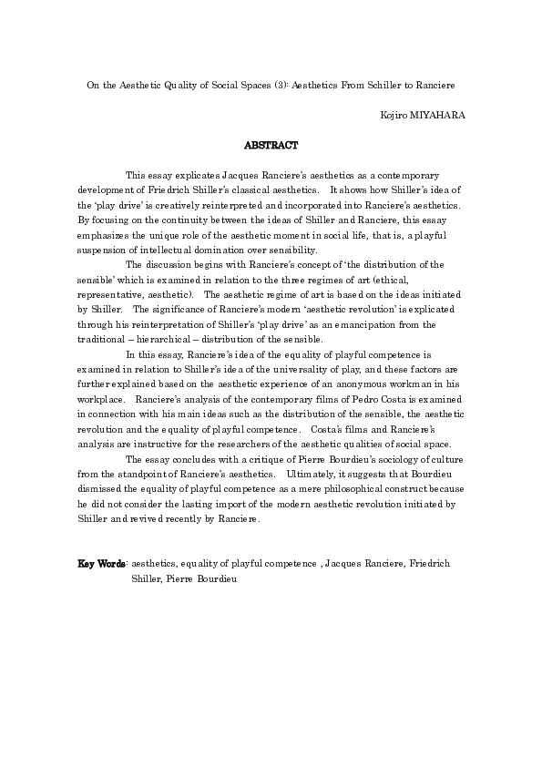 (PDF) On the Aesthetic Quality of Social Spaces (3): Aesthetics From ...