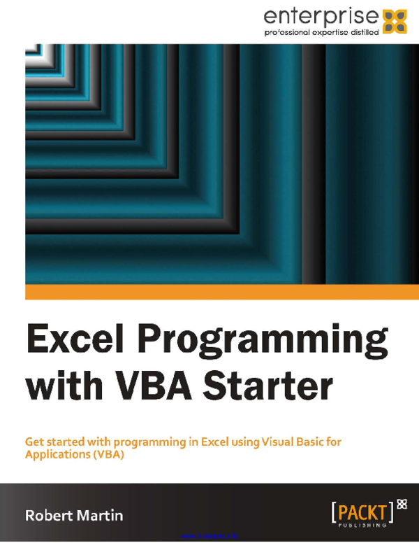 (PDF) Excel Programming with VBA Starter
