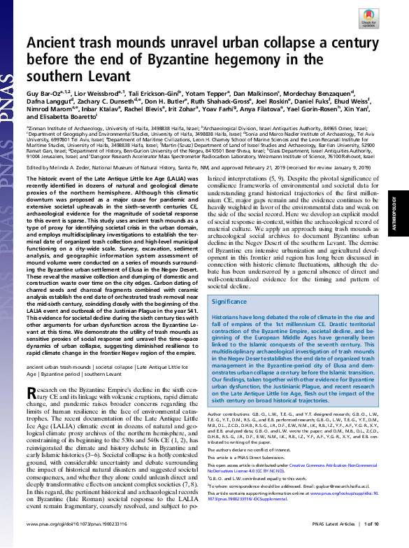 (PDF) Ancient trash mounds unravel urban collapse a century before the ...