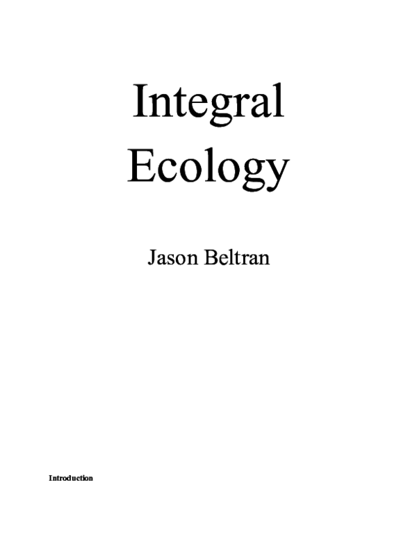 (PDF) Integral Ecology