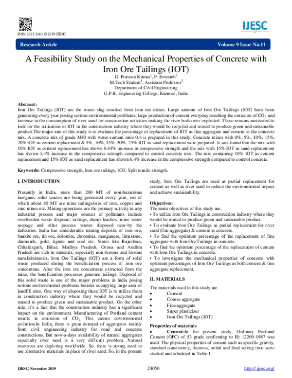 (PDF) A Feasibility Study on the Mechanical Properties of Concrete with ...