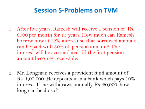 (PPT) Session 5 advanced Problems on TVM