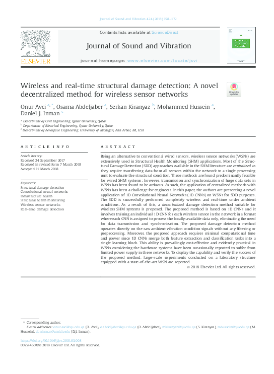 (PDF) Wireless and real-time structural damage detection: A novel decentralized method for ...