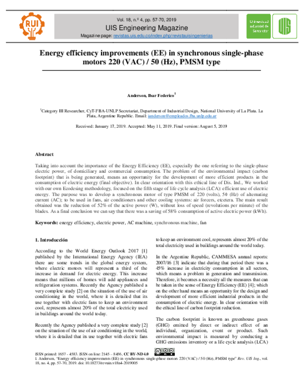 (PDF) Energy efficiency improvements (EE) in synchronous single motors 220 (VAC) / 50 (Hz), PMSM ...