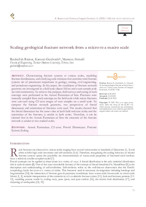 Pdf Scaling Geological Fracture Network From A Micro To A Macro Scale
